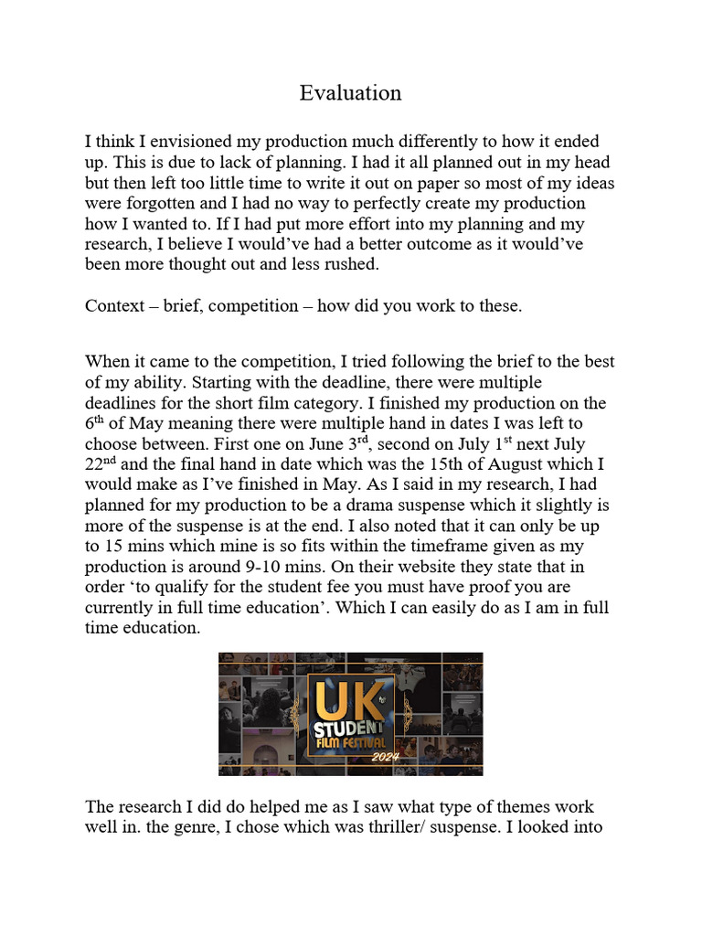 Evaluation Final Major Project | PDF | Social Media | Popular Culture & Media Studies