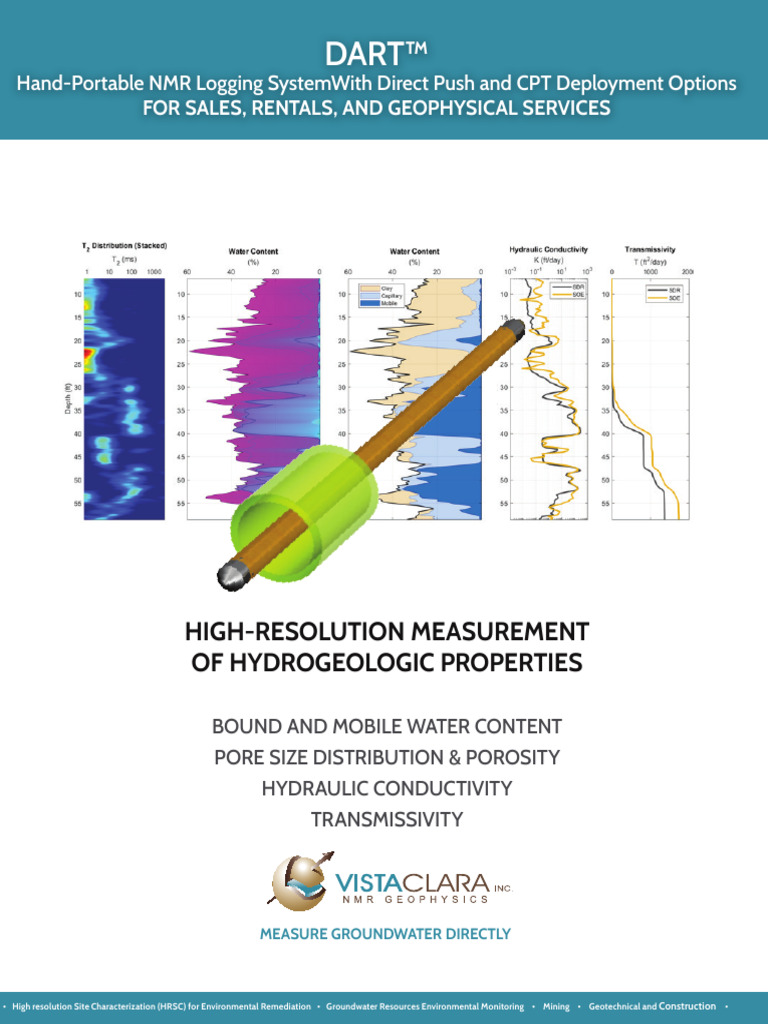 Vista-Clara-spec-sheet-Dart-web | PDF | Hydrogeology | Nuclear Magnetic Resonance