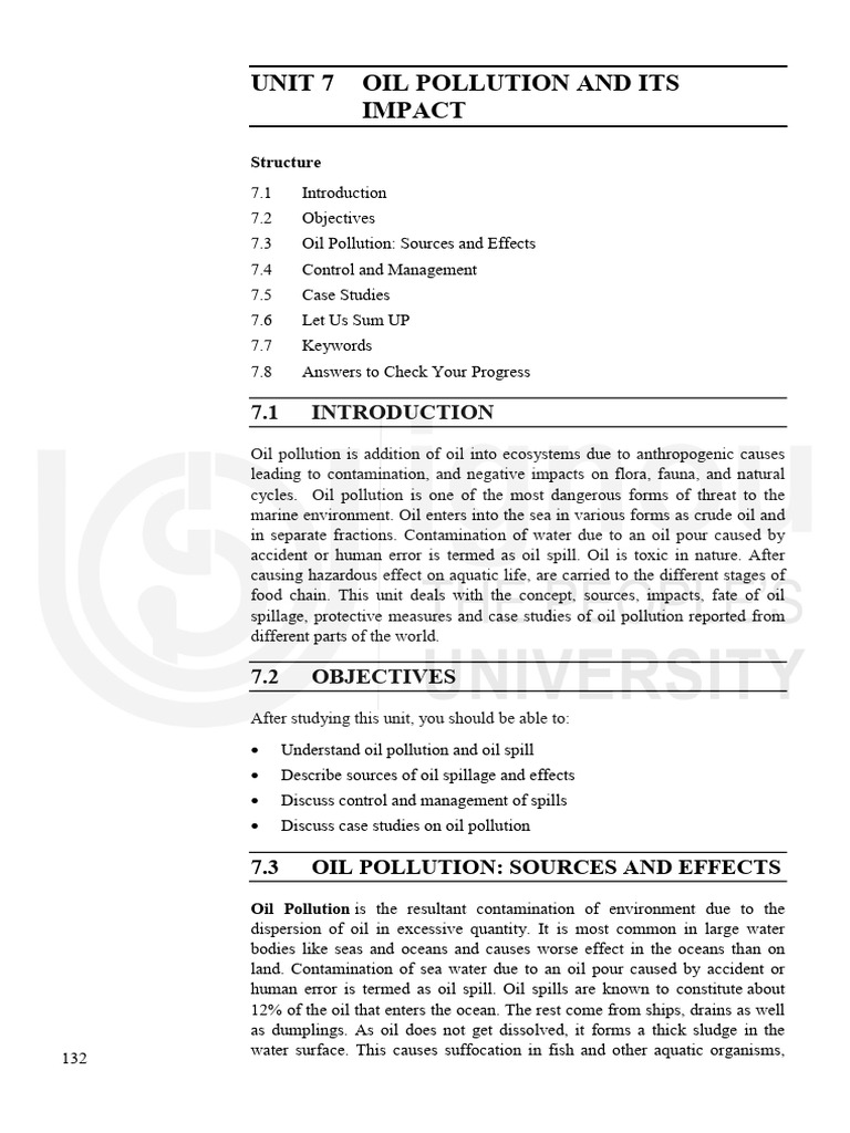 Unit-7 Oil Pollution | PDF | Oil Spill | Petroleum