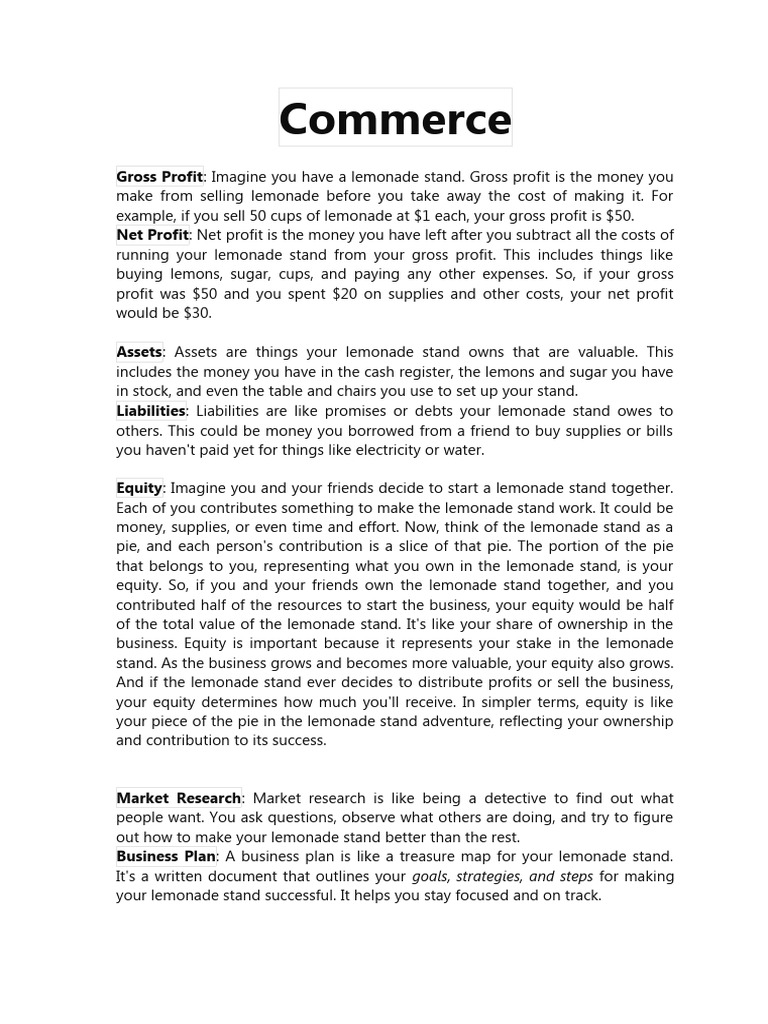 Commerce basics | PDF | Stocks | Equity (Finance)
