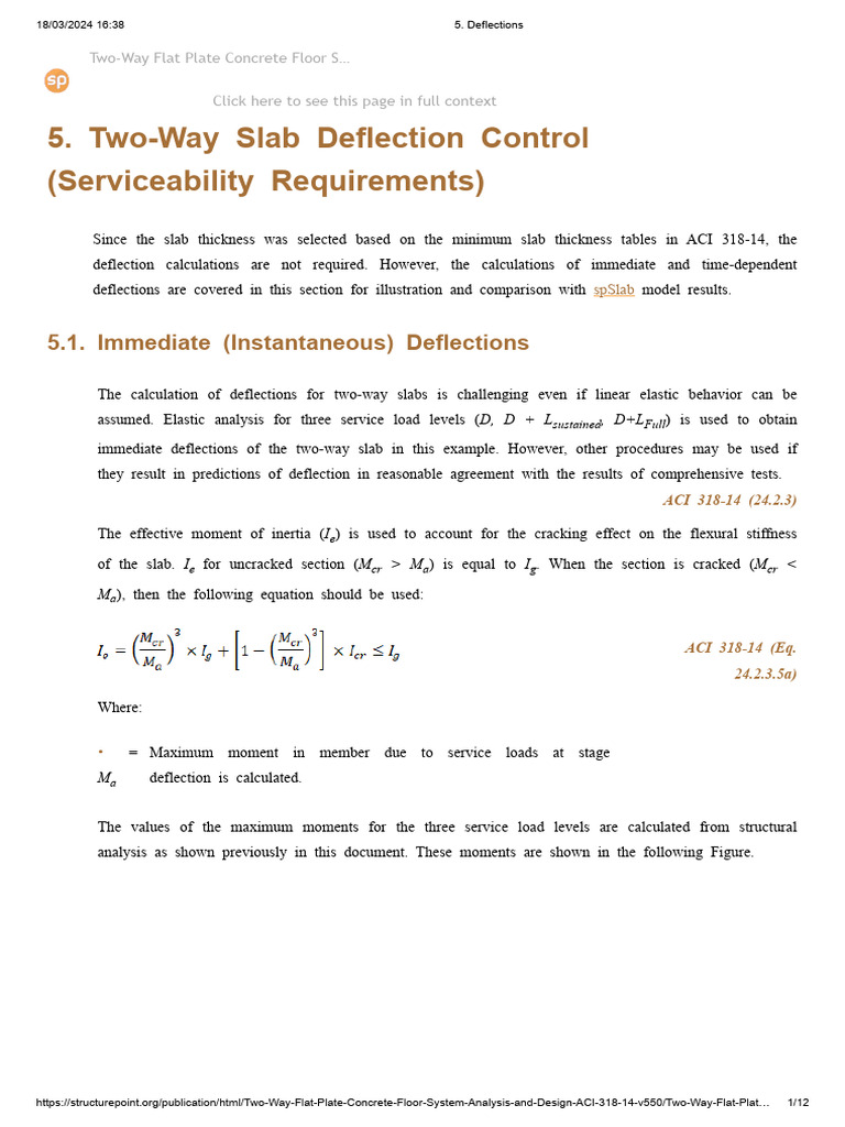 Two-Way Slab Deflection | PDF | Mechanical Engineering | Structural ...