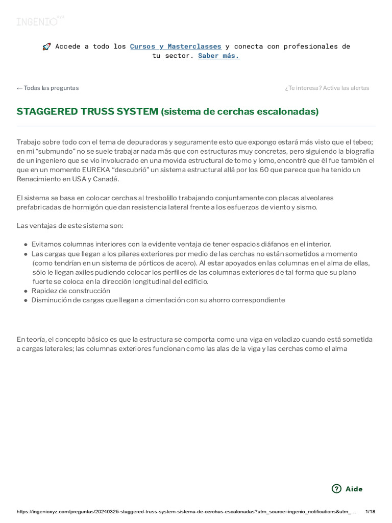 STAGGERED TRUSS SYSTEM (Sistema de Cerchas Escalonadas) - Ingenio - Xyz | PDF | Braguero | Viga ...