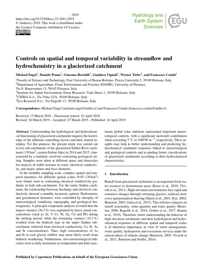 Controls On Spatial and Temporal Variabi | PDF | Snow | Drainage Basin