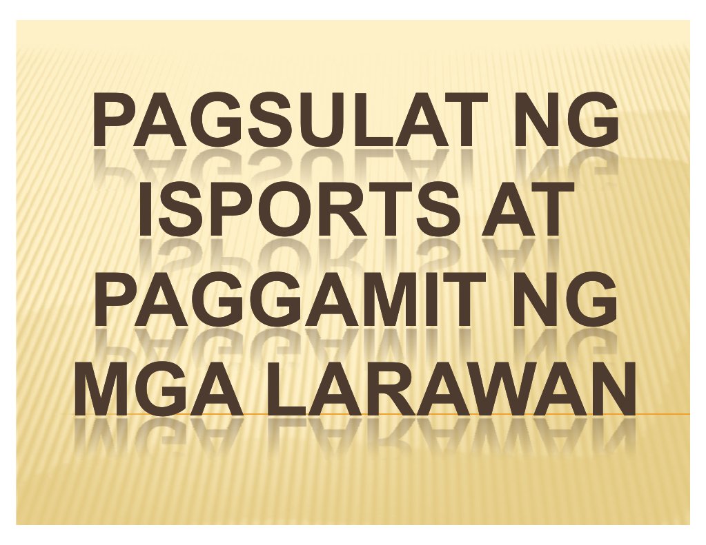 Pagsulat NG Isports at | PDF
