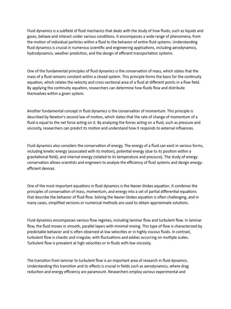 Fluid dynamics | PDF | Fluid Mechanics | Fluid Dynamics