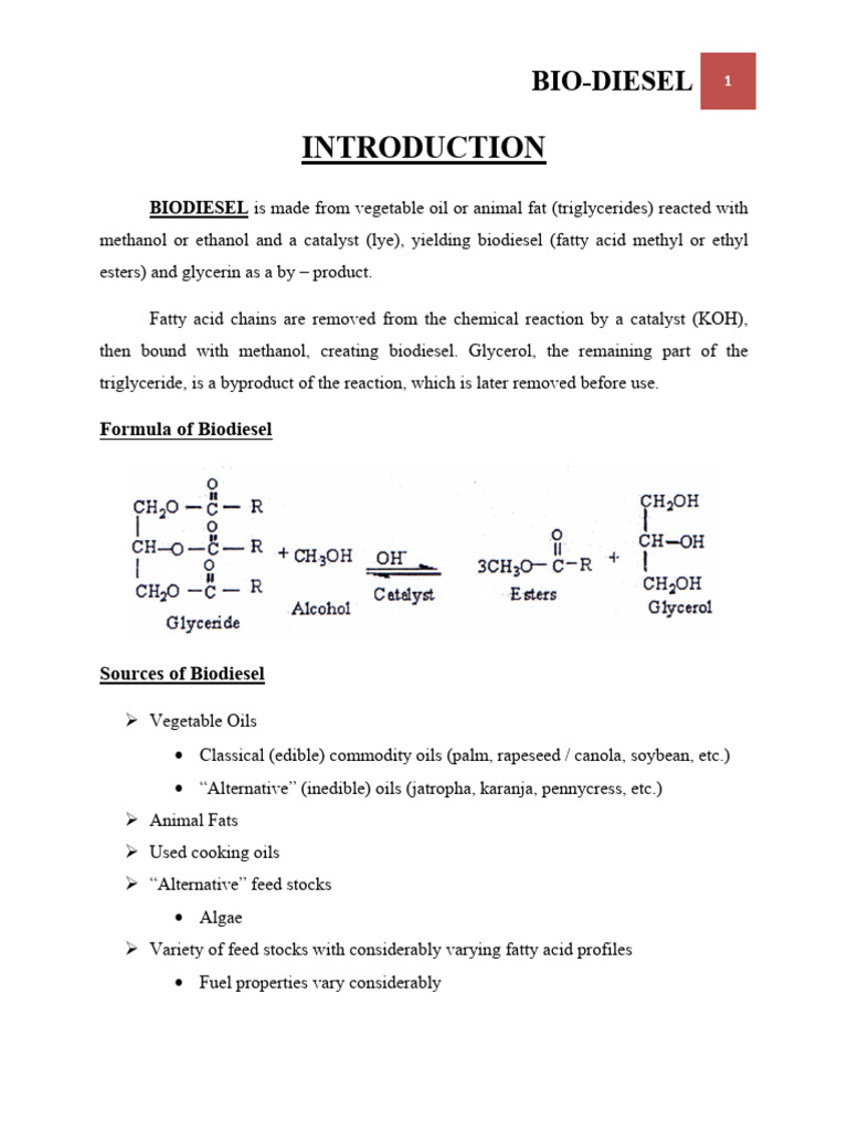 Project on Bio-Diesel | PDF | Biodiesel | Diesel Fuel