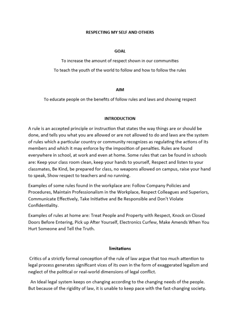 Respecting Myself and Others | PDF | United States Congress | American ...