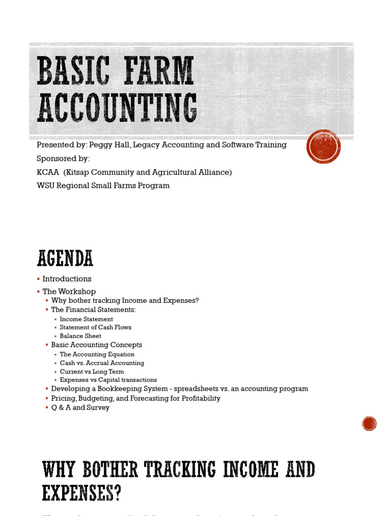 Basic Farm Accounting | PDF | Expense | Debits And Credits