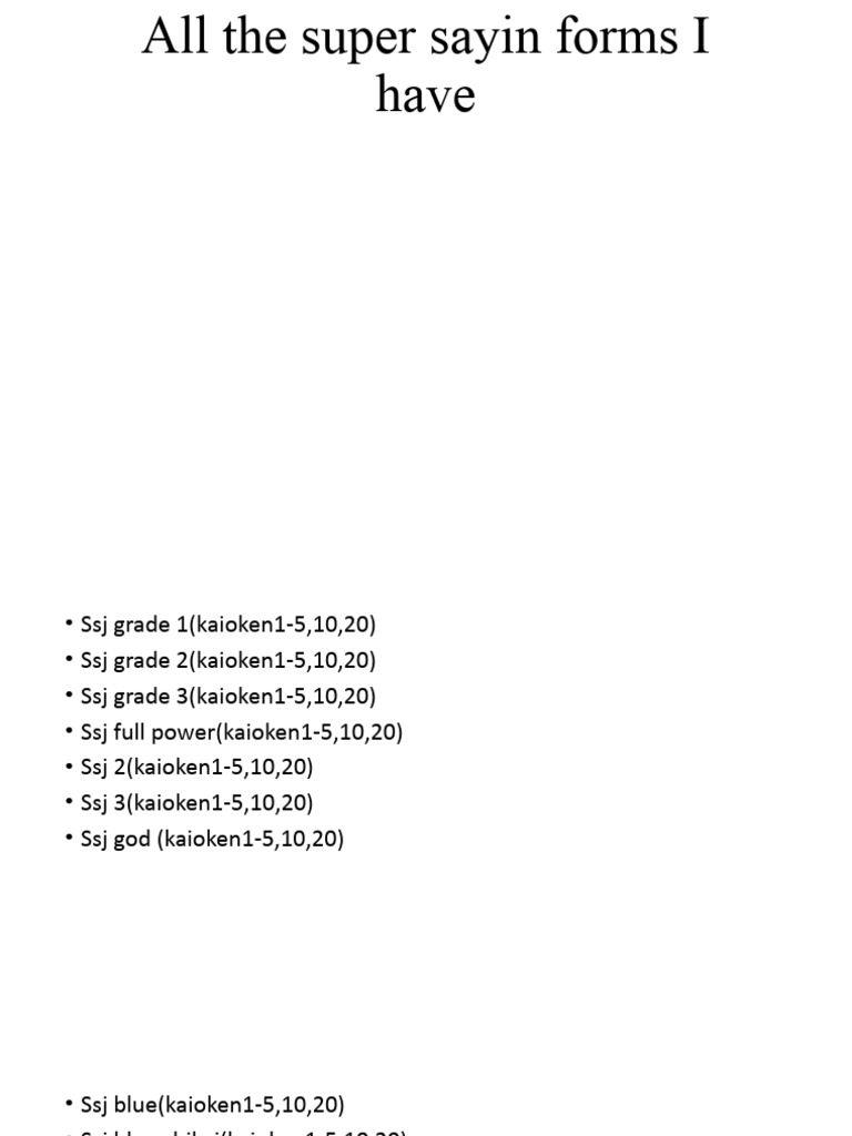 All The Super Sayin Forms I Have | PDF