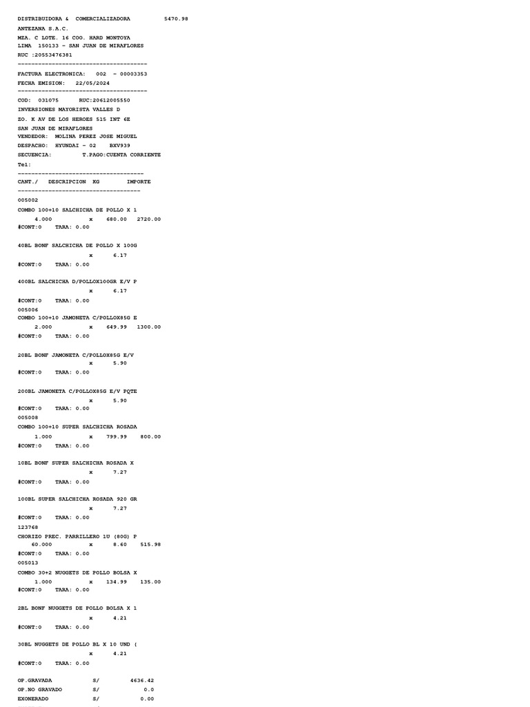 Comprobante FCVTA F 2 3353 | PDF