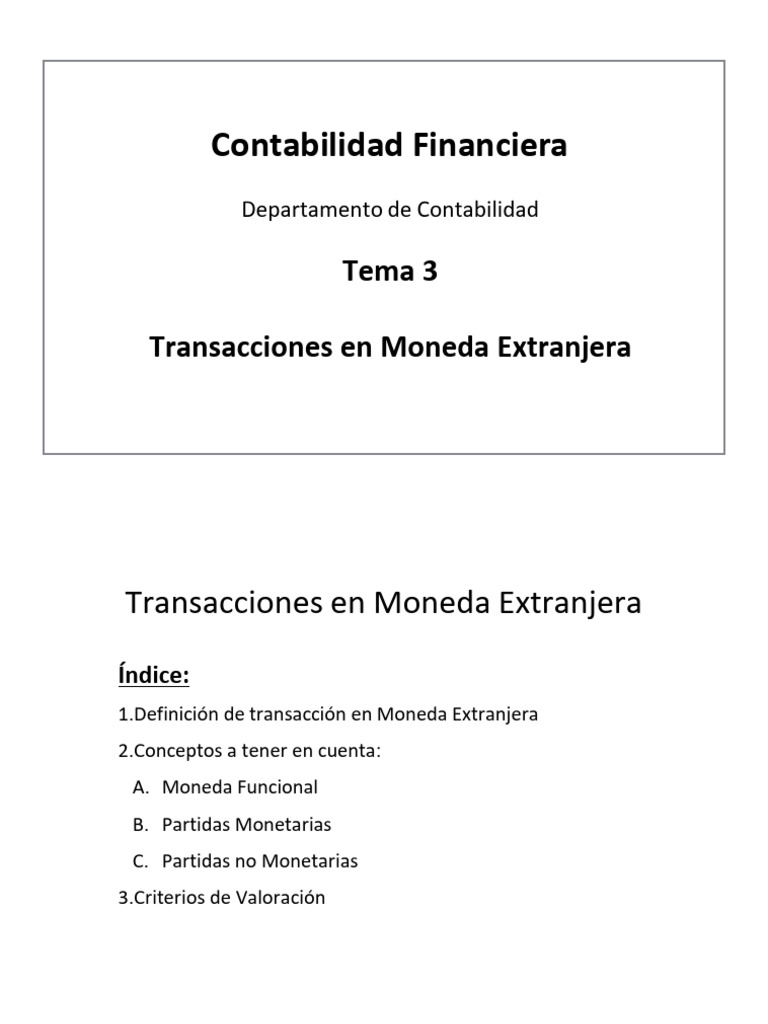 Transacciones en Moneda Extranjera | PDF | Moneda | Contabilidad