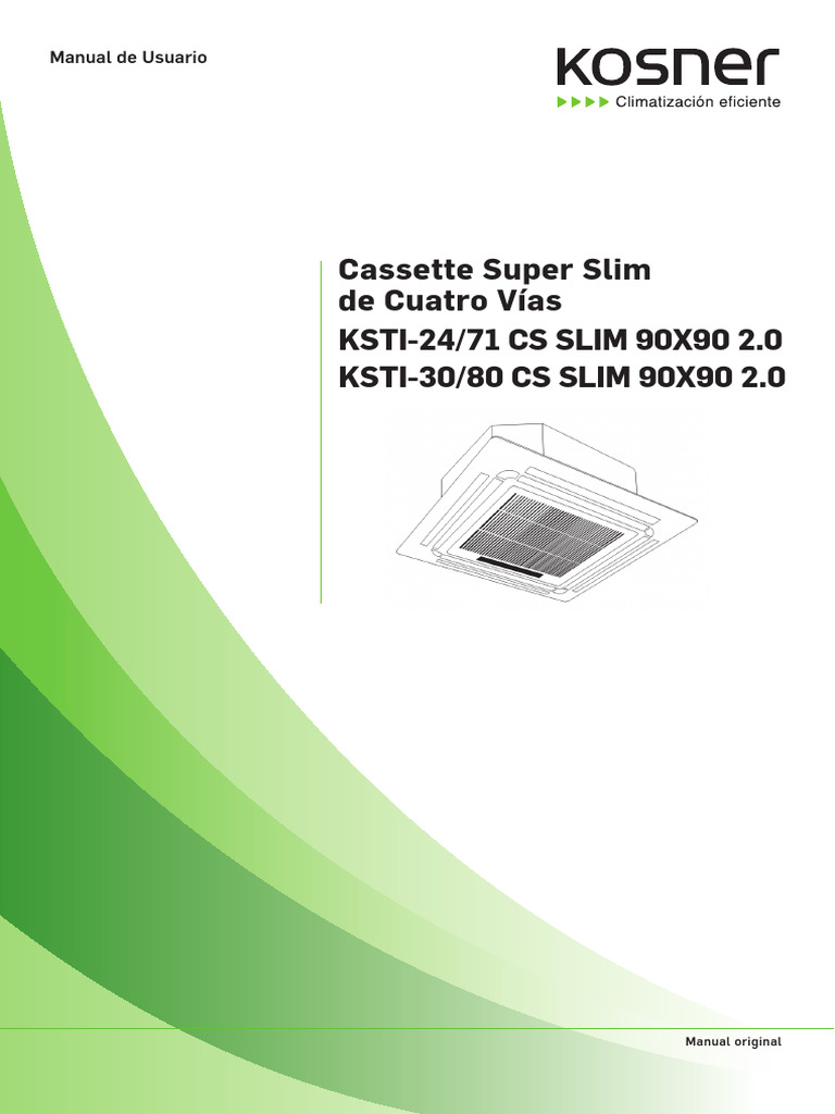 Manual Usuario Kosner KSTI TWIN Cassette SLIM 2 0 1 | PDF | Aire ...