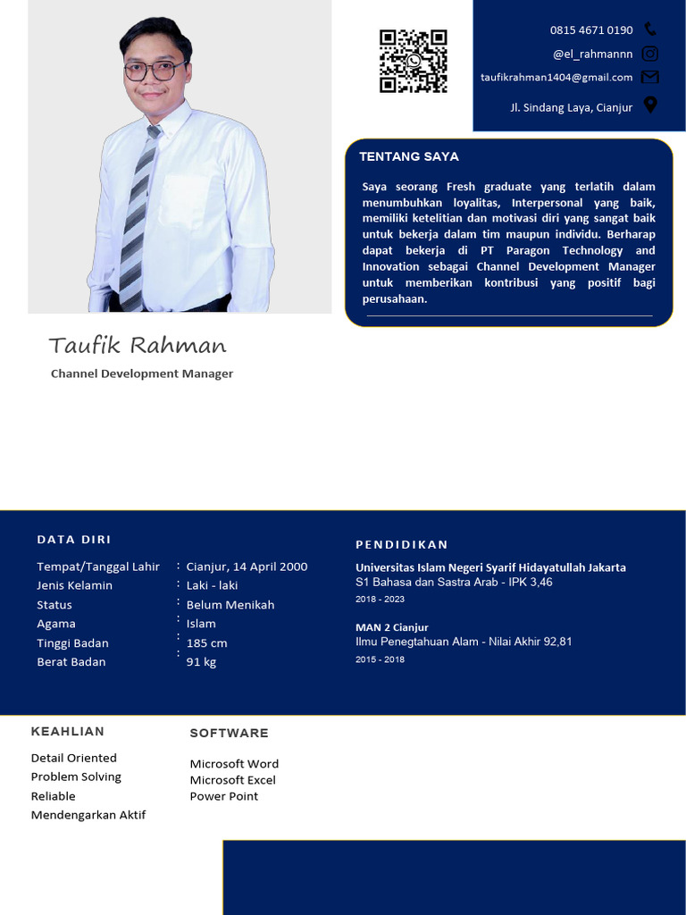 CV - Taufik Rahman PT Paragon | PDF