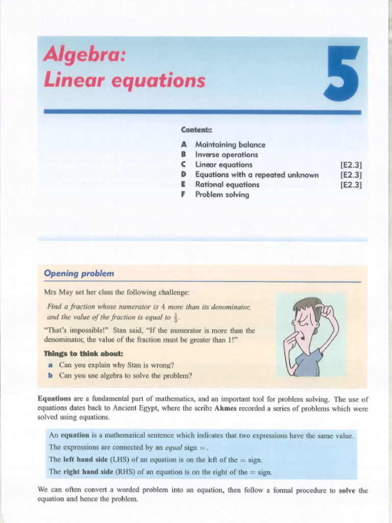 5) Linear Equations | PDF