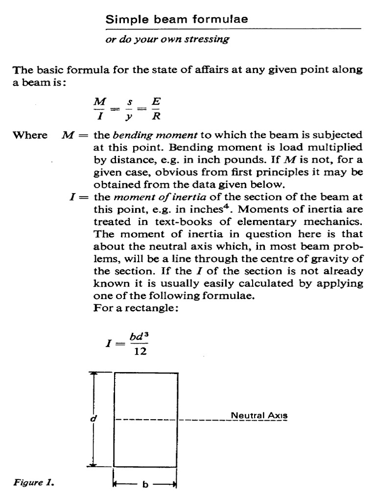 Simple Stress Formulas For Beams J E Gordon UK 1968 | PDF