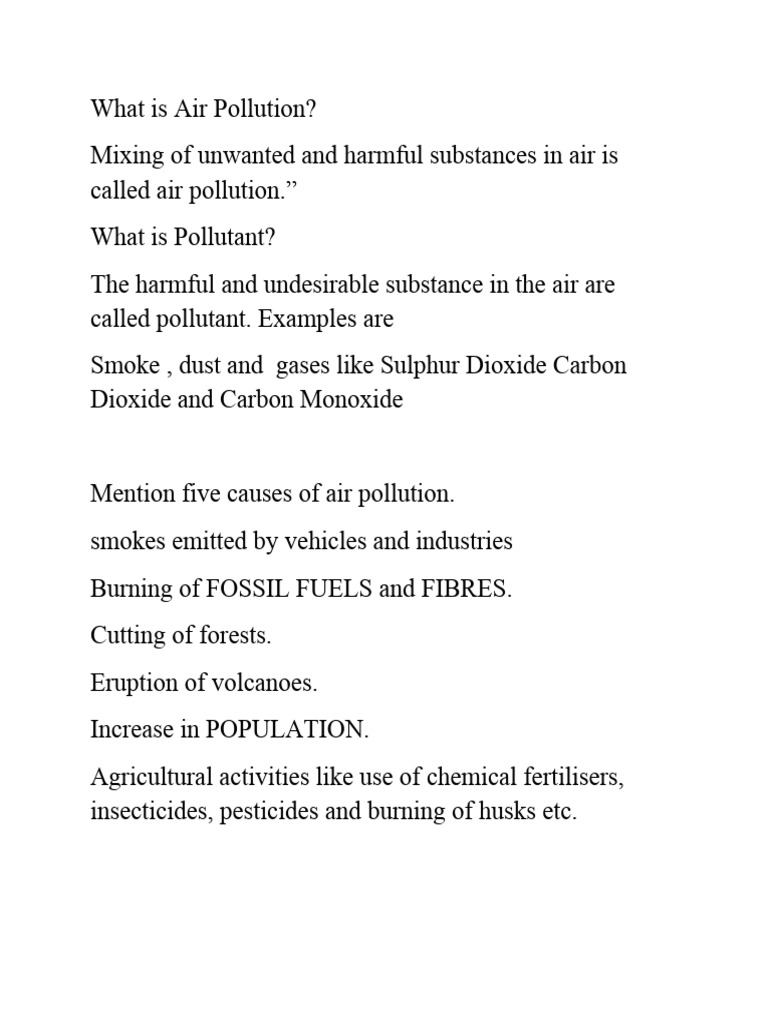 Air Pollution | PDF