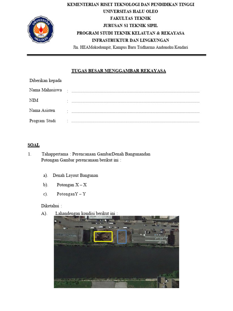 Soal Tugas Besar Menggambar Rekayasa 2024 | PDF