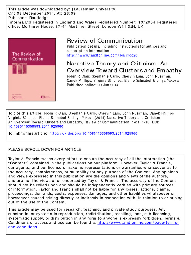 Narrative Theory and Criticism | PDF | Rhetoric | Narrative