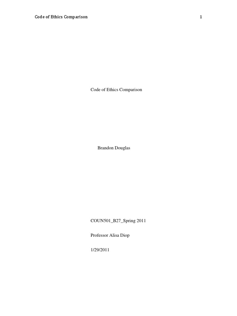 Code of Ethics Comparison | PDF