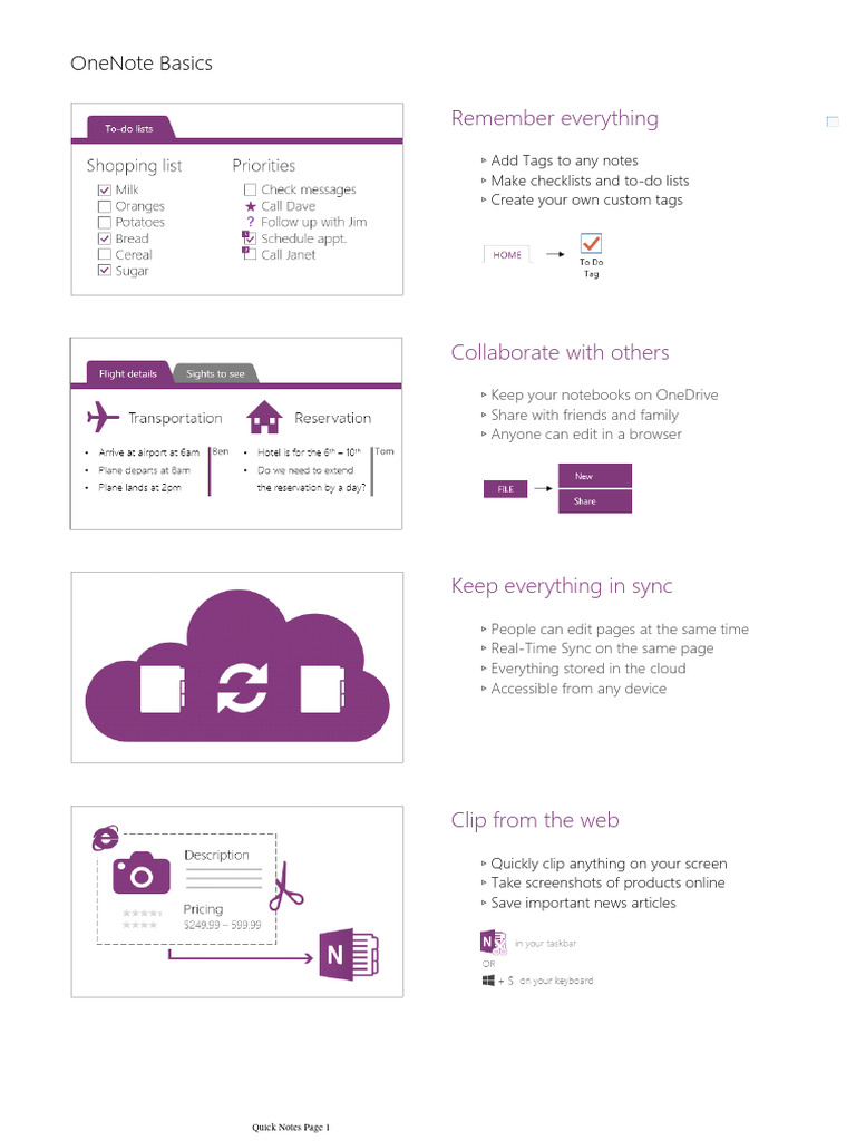 OneNote Basics | PDF | Microsoft | Microsoft Windows