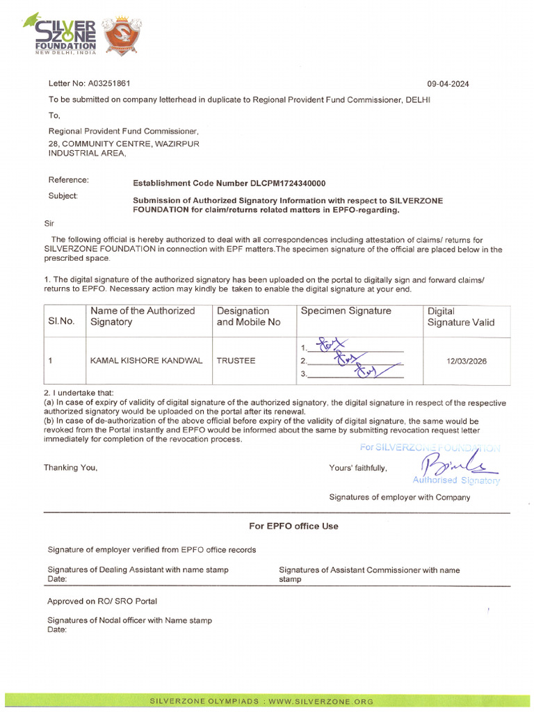 Form 5a Epf For DSC | PDF