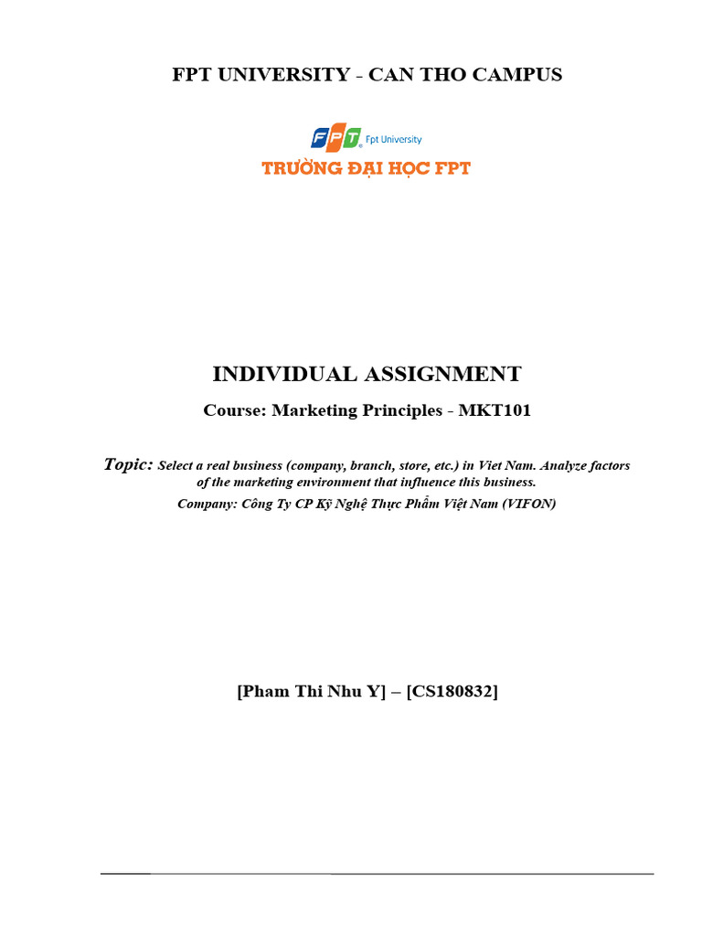 FA23.MKT101-Individual Assignment Guidelines | PDF | Brand | Vietnam