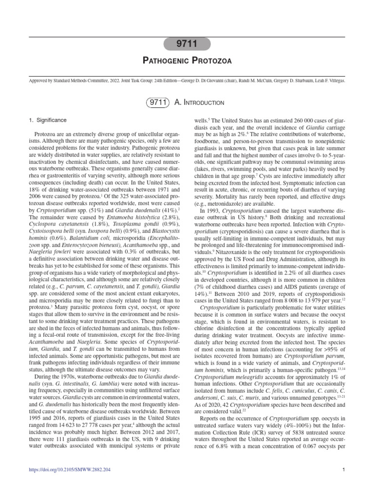 9711 Pathogenic Protozoa | PDF