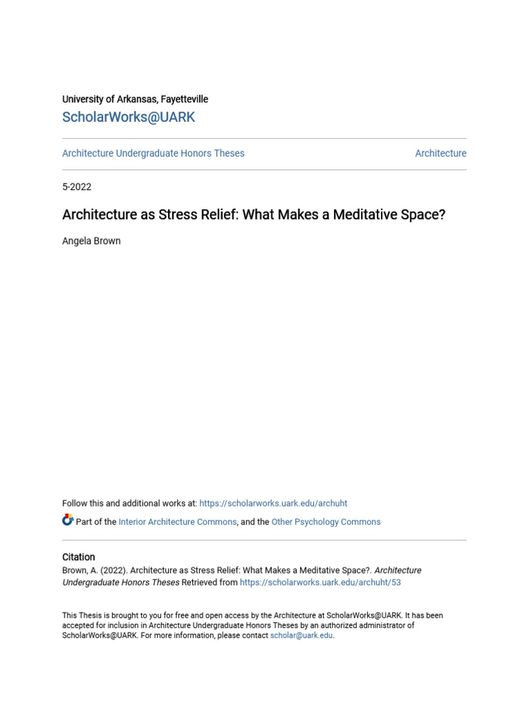 Architecture's Role in Stress Relief | PDF | Perception | Stress (Biology)