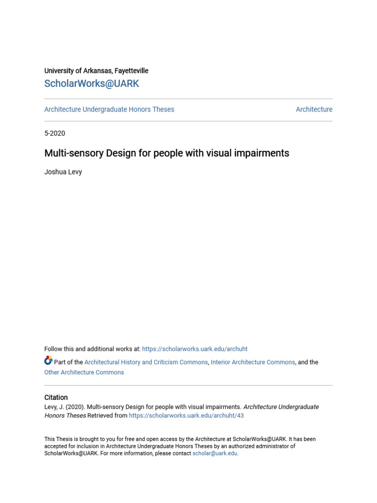 Multi-Sensory Design for Visual Impairments | PDF | Visual Impairment ...