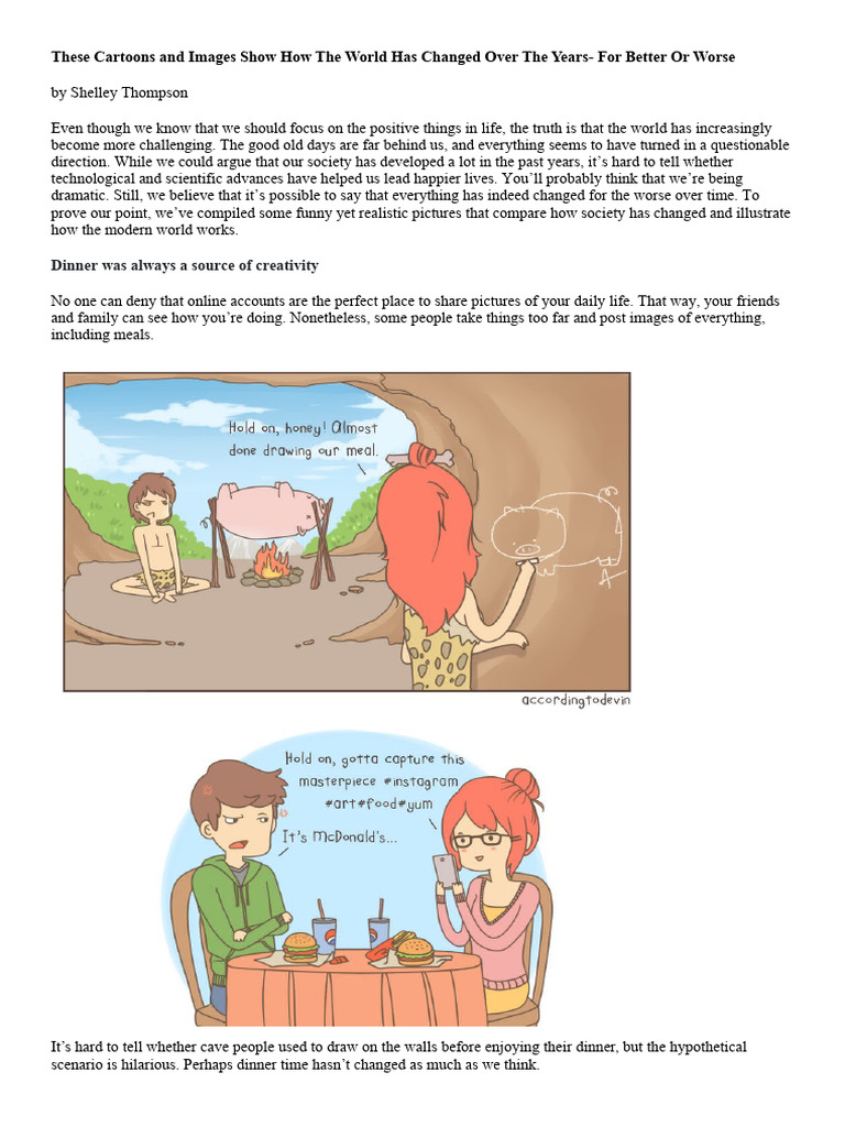 These Cartoons and Images Show How The World Has Changed Over The Years ...