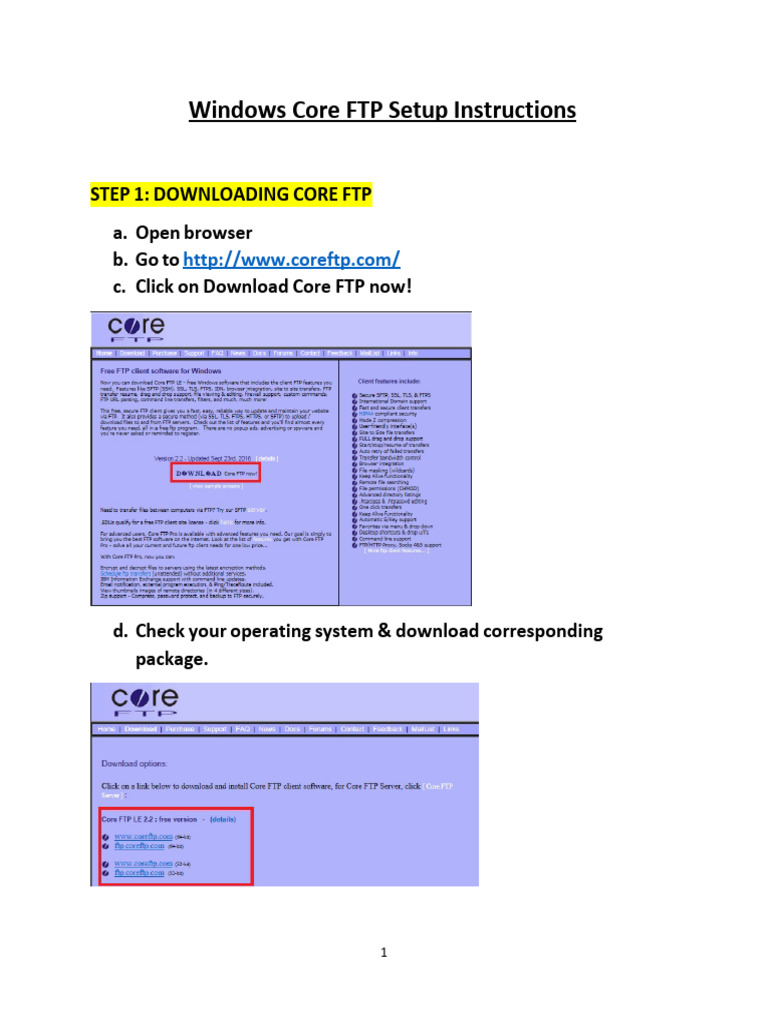 Coreftp Setup Instructions | Download Free PDF | File Transfer Protocol | Computing Platforms