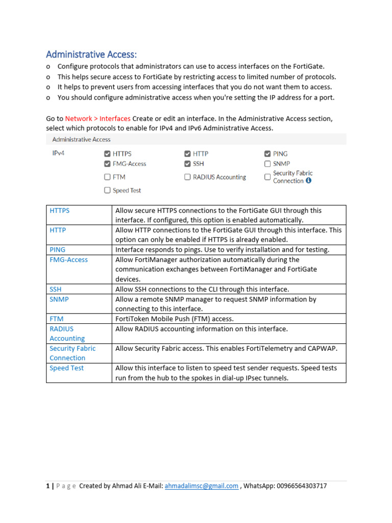FortiGate Administrative Access Guide | PDF | Computer Network | Secure ...
