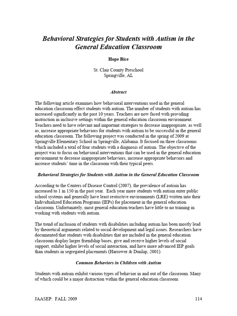 Behavioural Startegies For ASD | PDF | Autism Spectrum | Individualized Education Program