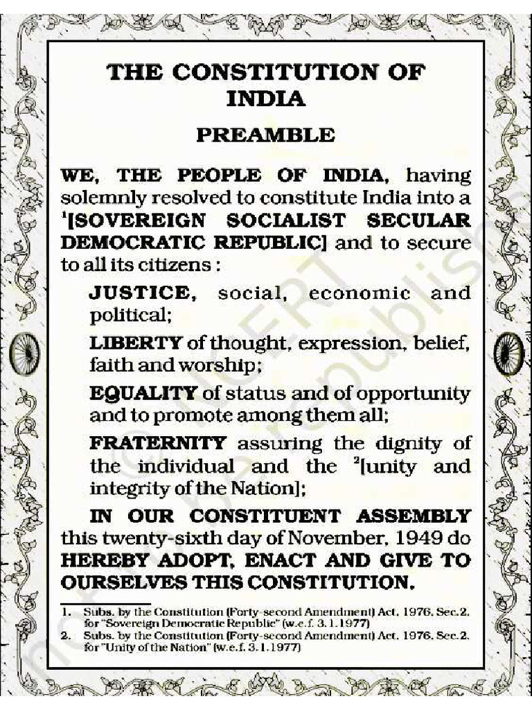 The preamble of india | PDF