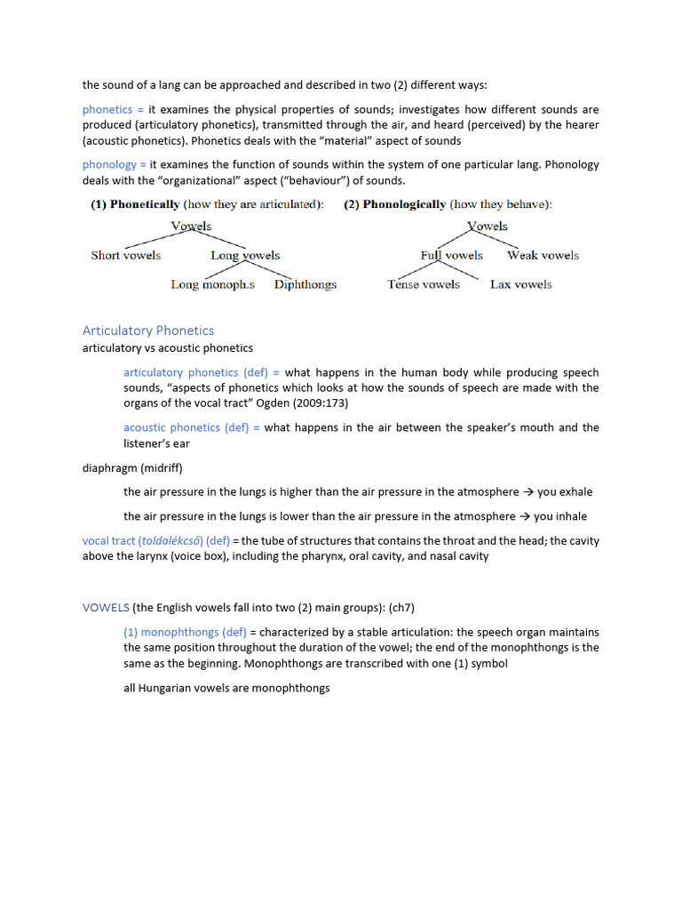 English Phonetics and Phonology - Lecture Notes | PDF | Syllable | Vowel