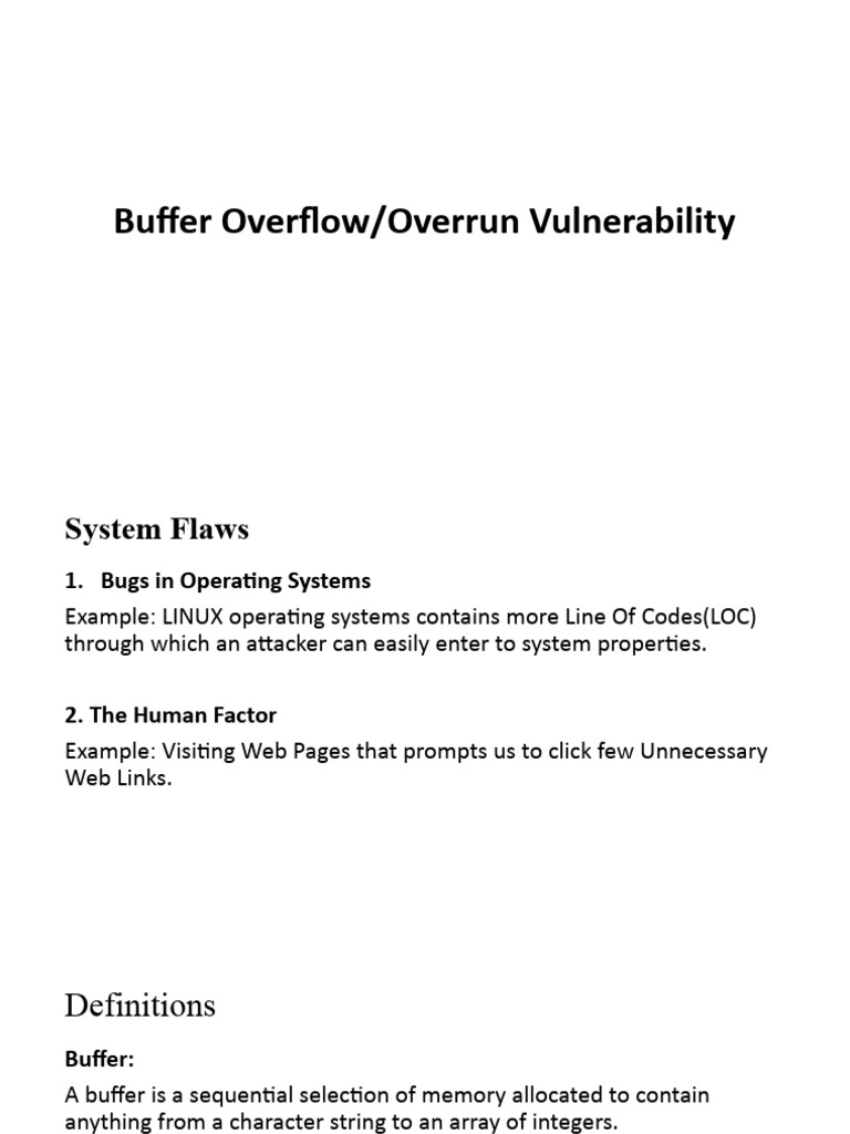 Buffer Overflow Vulnerability | PDF | Teaching Methods & Materials