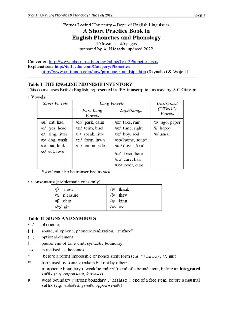 English Phonetics Practice Guide | PDF | Syllable | Stress (Linguistics)