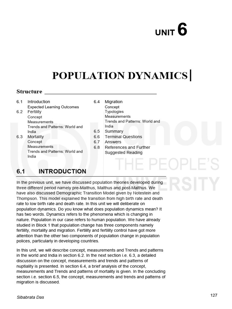 Unit 6 Population Dynamics | PDF | Total Fertility Rate