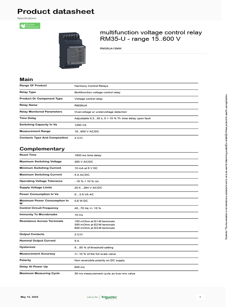 Schneider Electric_Zelio-Control-Relays_RM35UA13MW | PDF | Relay ...