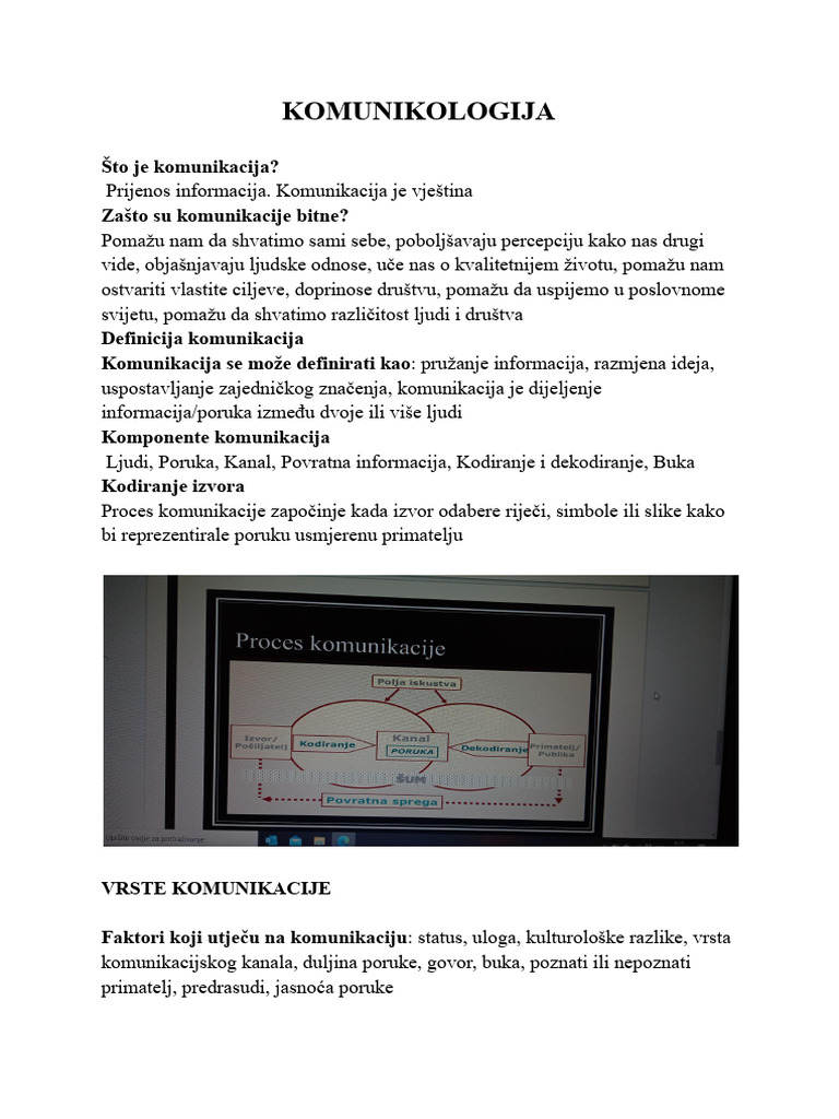 Komunikologija - Skripta Rpoo | PDF