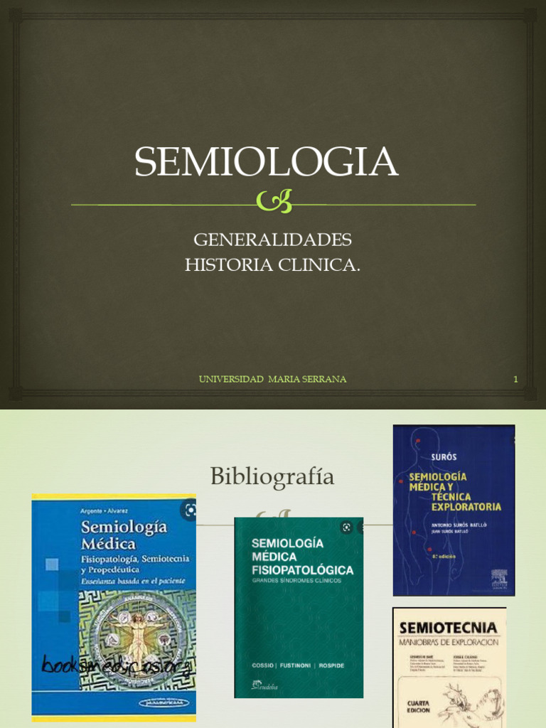 1 Semiologia Clase 1 | PDF | Diagnostico medico | Examen físico