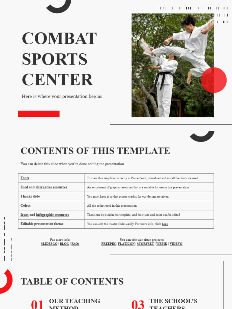 Combat Sports Center Presentation Template | PDF | Planets | Planets In ...