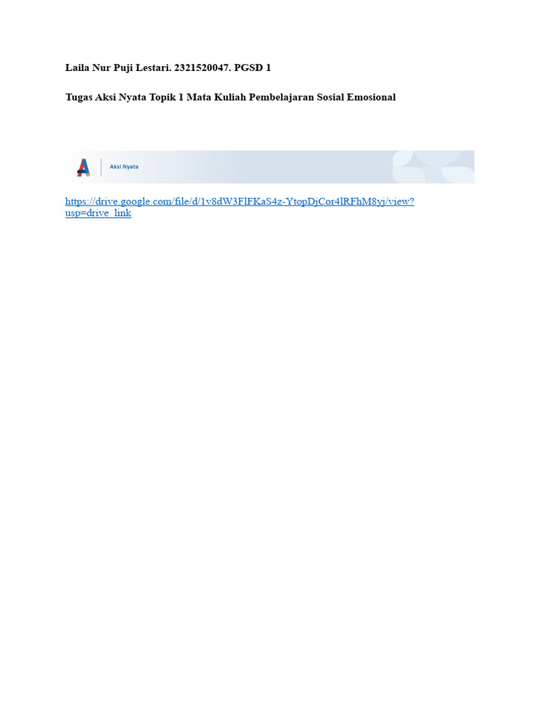 Tugas Aksi Nyata Topik 1 - PSE - Laila - PGSD1 | PDF | Science ... Tugas Aksi Nyata Topik 1 - PSE - Laila - PGSD1 | PDF | Science ...