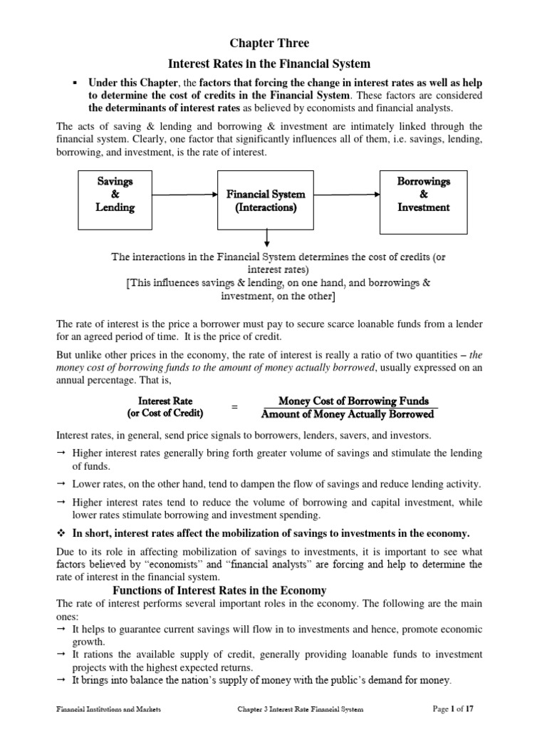 Chapter 2 Interest Rates in The Financial System | PDF | Interest ...