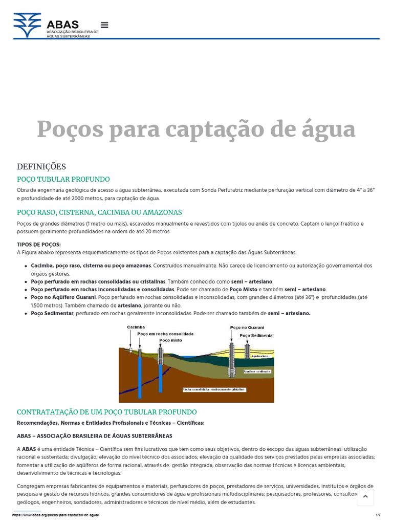 Tipos de Poços para Captação de Água | PDF | Geociências