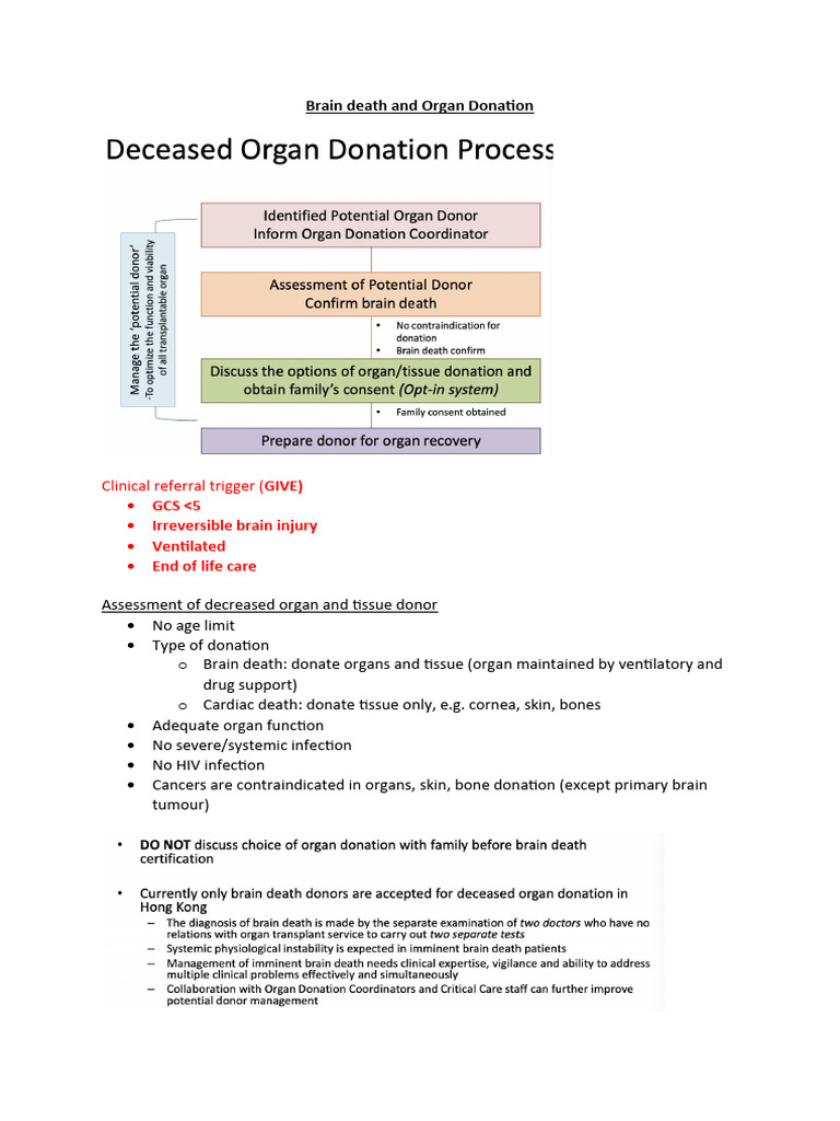 WCS 28 - Brain Death and Organ Donation | PDF | Causes Of Death ...
