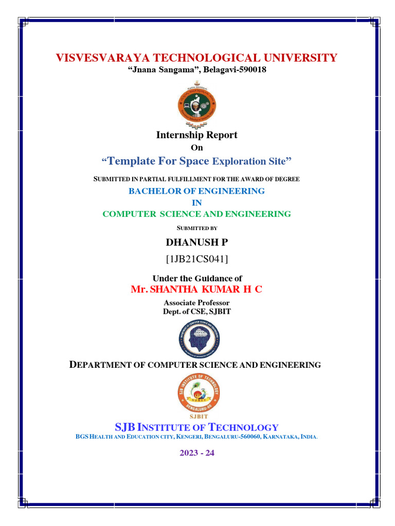 Internship Report 6th Sem | PDF | Html | Html Element