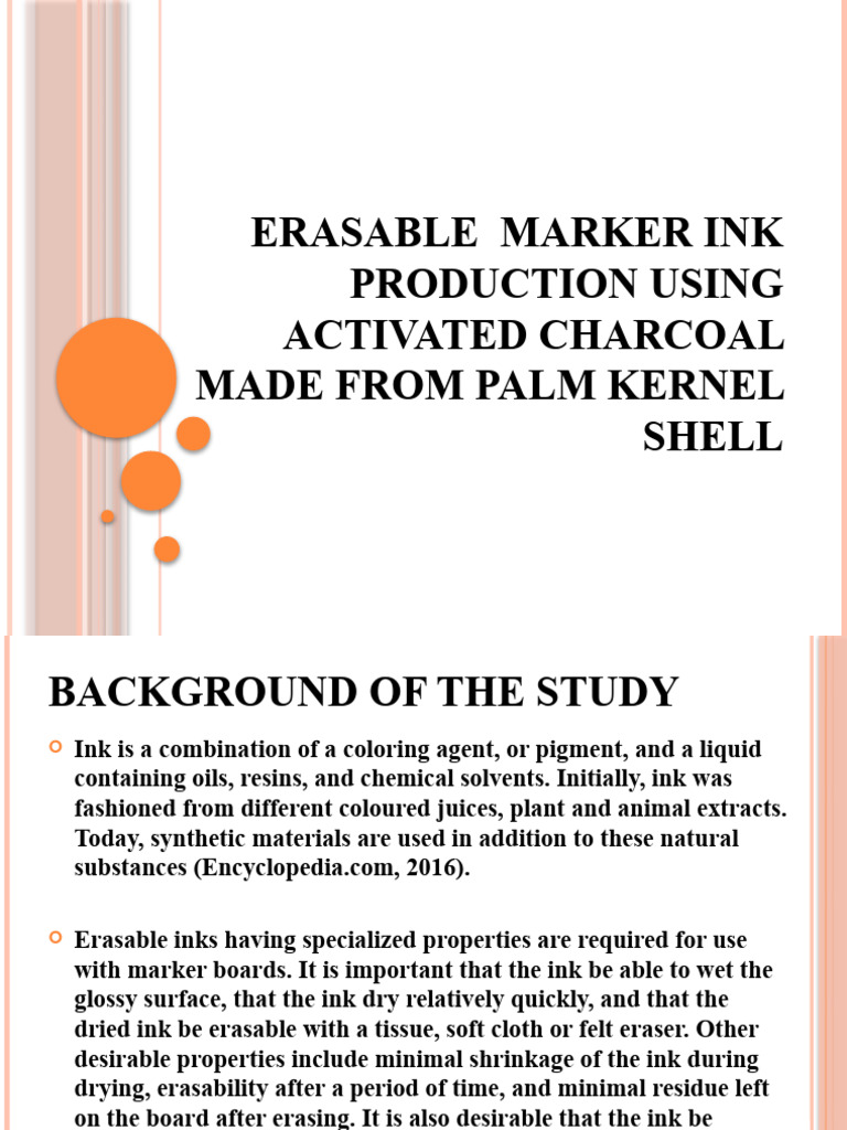 Design and Farbication of Erasable Marker Ink For Classroom Learning ...