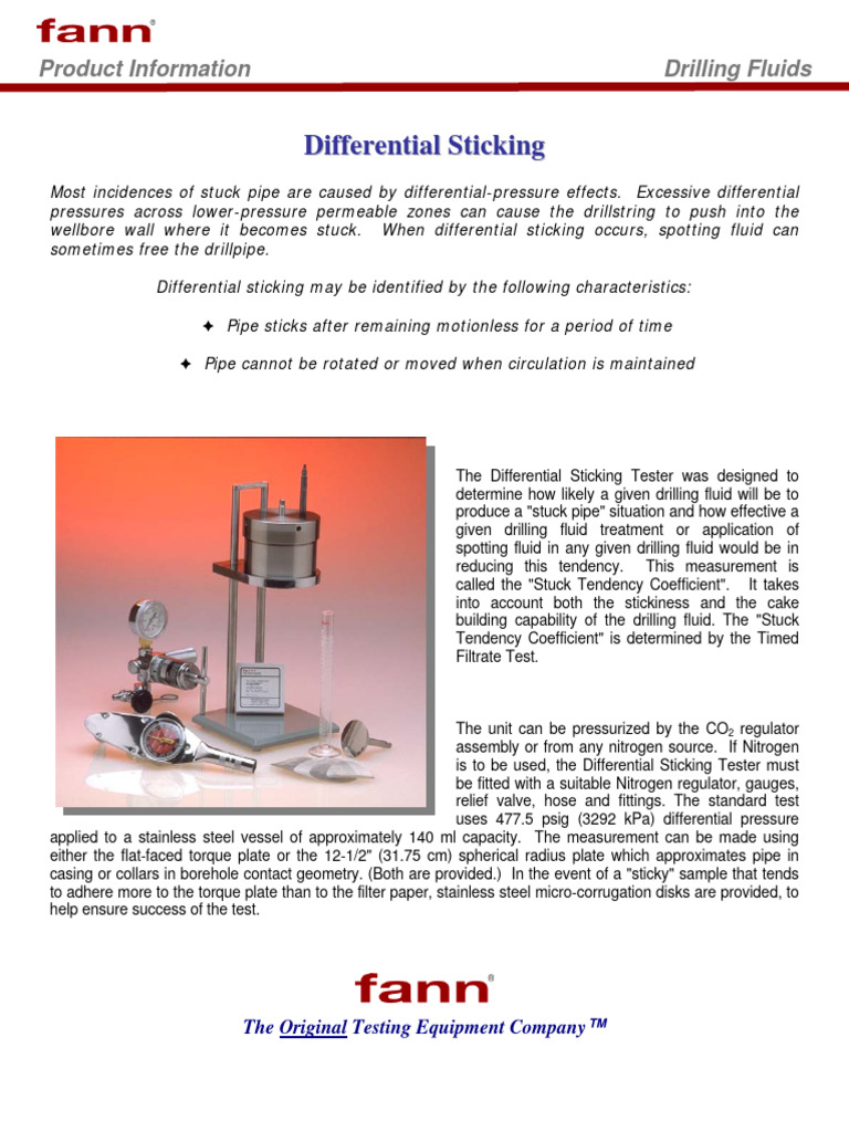 Differential Sticking DS | PDF | Pressure Measurement | Pipe (Fluid ...