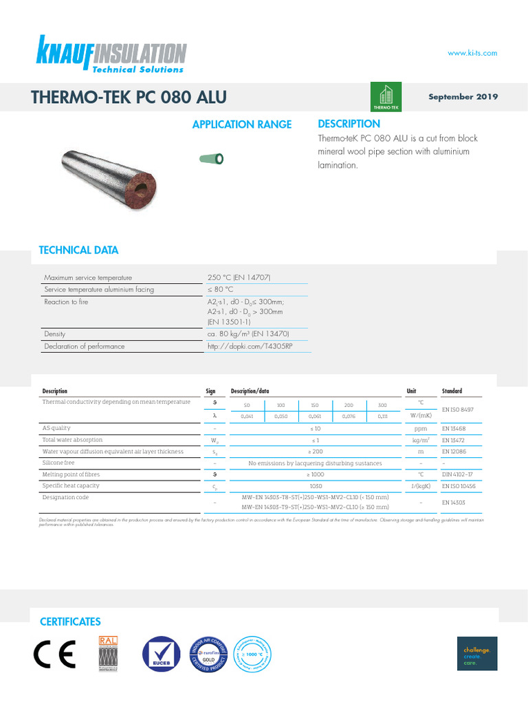 KITS Thermo-teK PC 080 ALU 0919 EN | PDF | Building Engineering | Physical Chemistry